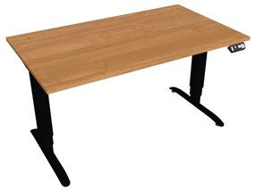 Elektr. nastavitelný stůl 140x80 s pamětí - HOBIS MOTION MS 3M 1400 Dekor stolové desky: olše, Barva kovové podnože: černá