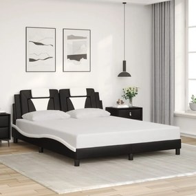 Rám postele Viana s LED bez matrace černý a bílý 160x200 cm 3214034