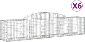 Klenuté gabionové koše 6 ks 300x50x60/80 cm pozinkované železo 3146669