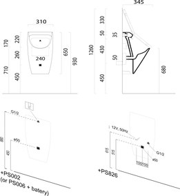 GSI, SAND Pisoár s otvory pro víko, černá matná, 909826