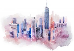 Obraz Centrum New Yorku Malované Akvarelem Nedostatek Nedostatek Přírodní plátno 40x30