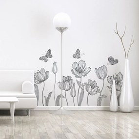 Sada samolepek na zeď Ambiance Bright Tulips