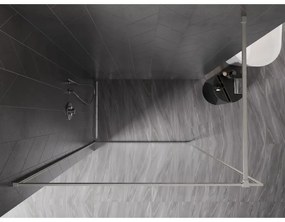 Mexen, Mexen Kioto-XF sprchová stěna s rámem 50 x 202 cm, průhledná 10 mm, matný nikl - 800-050-104-97-00-X