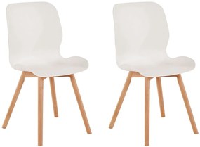 Danish style Jídelní židle Lance (SET 2 ks), plast, bílá