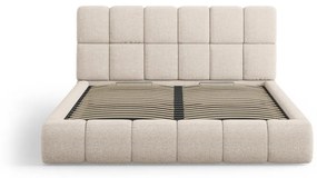 Světle hnědá čalouněná dvoulůžková postel s úložným prostorem s roštem 180x200 cm Bellis – Micadoni Home