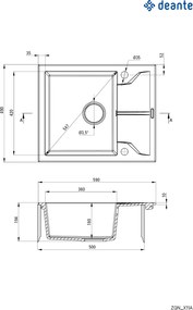 Deante Dřez Andante Flush s odkapávačem, granit - ZQN 711A pískový