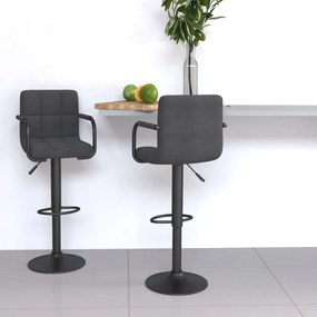 Barové stoličky 2 ks tmavě šedé textil - Default Title