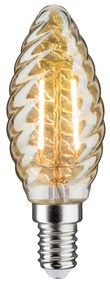 LED svíčka E14 4,7W zlatá kroucená stmívací