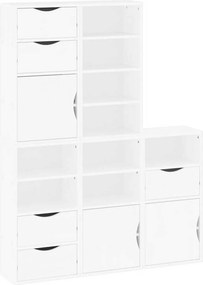 Boční skříňky 5 ks "ODDA" Bílá 40x24x79 cm Borovicový masiv 3365367