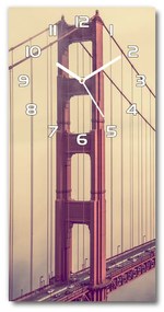 Wallmuralia Nástěnné hodiny Most San Francisco 30x60 cm