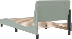 Rám postele bez matrace světle šedá 100 x 200 cm samet 3207905