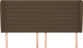 Čelo postele typu ušák tmavě hnědé 163x23x118/128 cm textil 3118105