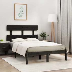Rám postele černý masivní dřevo 140 x 190 cm,  3104657 HangarStore.cz