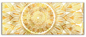 Malvis ® Obraz mandala zlaté slunce Velikost (šířka x výška): obdélník - 130x60 cm