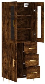 Skříň highboard kouřový dub 69,5 x 34 x 180 cm kompozitní dřevo - Default Title