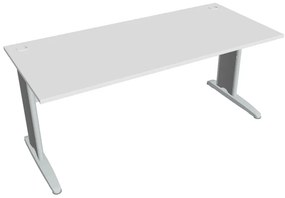 Stůl pracovní rovný 180 cm - Hobis Cross CS 1800 Dekor stolové desky: bílá, Dekor lamino podnože: šedá, Barva nohou: Stříbrná