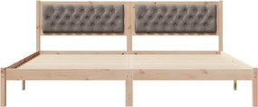 Rám postele s čelo Taupe 200 x 200 cm Masivní borové dřevo 3394236