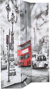 Skládací paraván 120 x 170 cm Londýnský autobus černobílý 245873