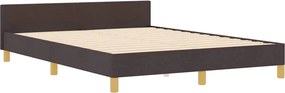 Rám postele s čelo Tmavě hnědá 140 x 190 cm textil 3344728