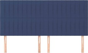 Čelo postele modré 180x5x118/128 cm látkové 3116590