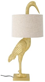 Stolní lampa ve zlaté barvě s textilním stínidlem (výška 73 cm) Heron – Bloomingville