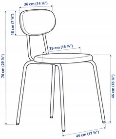 KUCHYŇSKÁ POLSTROVANÁ ŽIDLE IKEA OSTANO červenohnědá