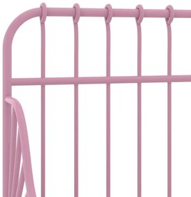 vidaXL Prodloužitelný rám postele růžový kov 80 x 130/200 cm