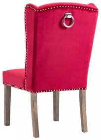 Jídelní židle samet / kaučukovník Dekorhome Fialová