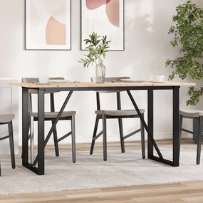 Jídelní stůl s O rámem 160 x 80 x 75 cm borové dřevo a ocel 3282677