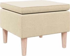 Stolička s dřevěnými nohami krémová textil 329455