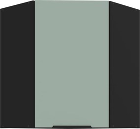 ARIA sc | horní kuchyňská skříňka 60x60 GN-72 1F (45°) rohová s policemi | 60x60 cm | černá/aquamarine