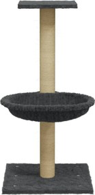Škrabadlo pro kočky se sisalovým sloupkem tmavě šedé 74 cm 171590