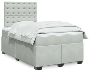 Box spring postel s matrací světle šedá 120x190 cm samet 3293170
