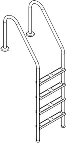 SWIMI Bazénové schůdky PREMIUM AISI 316L 4-stupňové