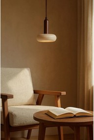 Hnědé/béžové LED závěsné svítidlo s kamenným stínidlem ø 15 cm Karo – Opviq lights