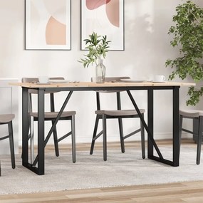 Jídelní stůl s O rámem 140 x 80 x 75 cm borové dřevo a ocel 3282676