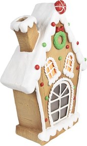 Hnědá svítící perníková chaloupka Gingerbread House - 27*11*36 cm