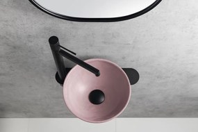 Sapho Sapho, MINOR betonové umyvadlo na desku, průměr 26cm, růžová mat, MR26021