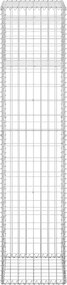 Gabionové sloupky 2 ks 40 x 40 x 180 cm železo 151265