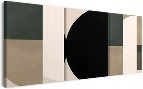 Obrazy na plátně Geometrie Triptych Abstrakce Béžová Zeleň Minimalismus 60x120