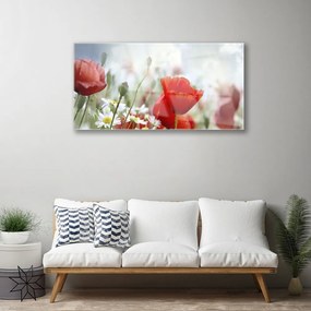 Obraz na skle Květiny Plátky Rostlina 120x60 cm