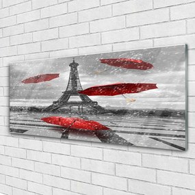Plexisklo-obraz Eiffelova Věž Paříž Deštník 125x50 cm