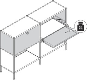 Tchibo - Doplňková sada kovových výklopných dvířek CN3 - barva: bílá