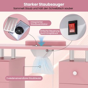Costway Manikúrní stůl s elektrickým odsáváním prachu a podpěrou