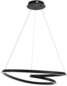 Toolight, Moderní LED závěsné stropní svítidlo + dálkový ovladač APP796-CP, černá, OSW-05502