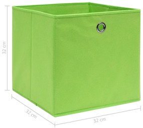 Úložné boxy 10 ks zelené 32 x 32 x 32 cm textil - Default Title