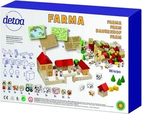 Detoa Dřevěná stavebnice Farma 100 dílů / od 3 let