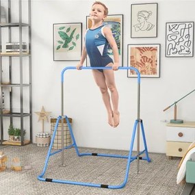 HOMCOM hrazda pro děti od 3 let s pětistupňovým nastavením výšky, ocel, modrá