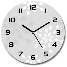 Wallmuralia Skleněné hodiny kulaté Květinový vzor fi 30 cm