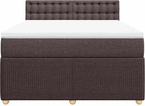 Box spring postel s matrací tmavě hnědá 140x190 cm textil 3289768
